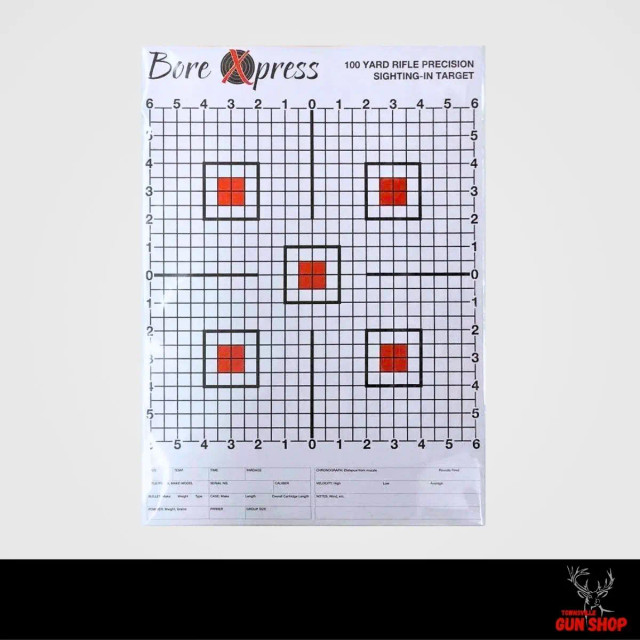 Bore Xpress Sighting Targets 10PK — Rifle Sight-In Targets Australia