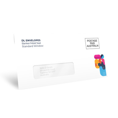DL Envelopes Banker Moist Seal Standard Window - Jaybel Office Choice