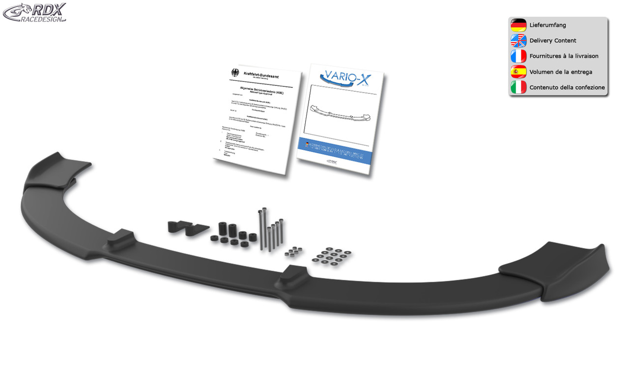 RDX Front Spoiler VARIO-X for AUDI A4 8E B6 (S-Line- / S4-Front) Front ...