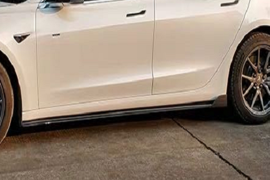 Carbon Fibre V Style Side Skirt - Tesla Model 3 - Ultimate Customs