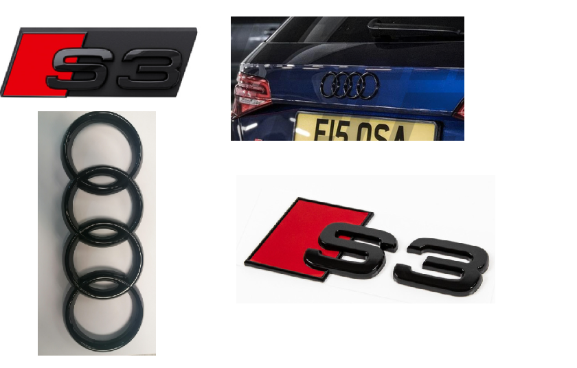 Enhance Your Audi S3 8V with a Sleek Gloss Black Badge Combo