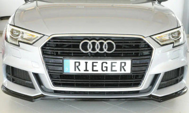 Rieger Front Splitter Gloss Black - S3 & A3 S-Line Hatch - Ultimate Customs