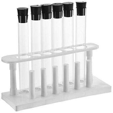 20x150mm Glass Test Tube Set with Rubber Stoppers and Plastic Rack, 6 ...