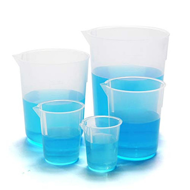 ULAB Scientific Plastic Beaker Set, 5 Sizes 50ml 100ml 250ml 500ml ...