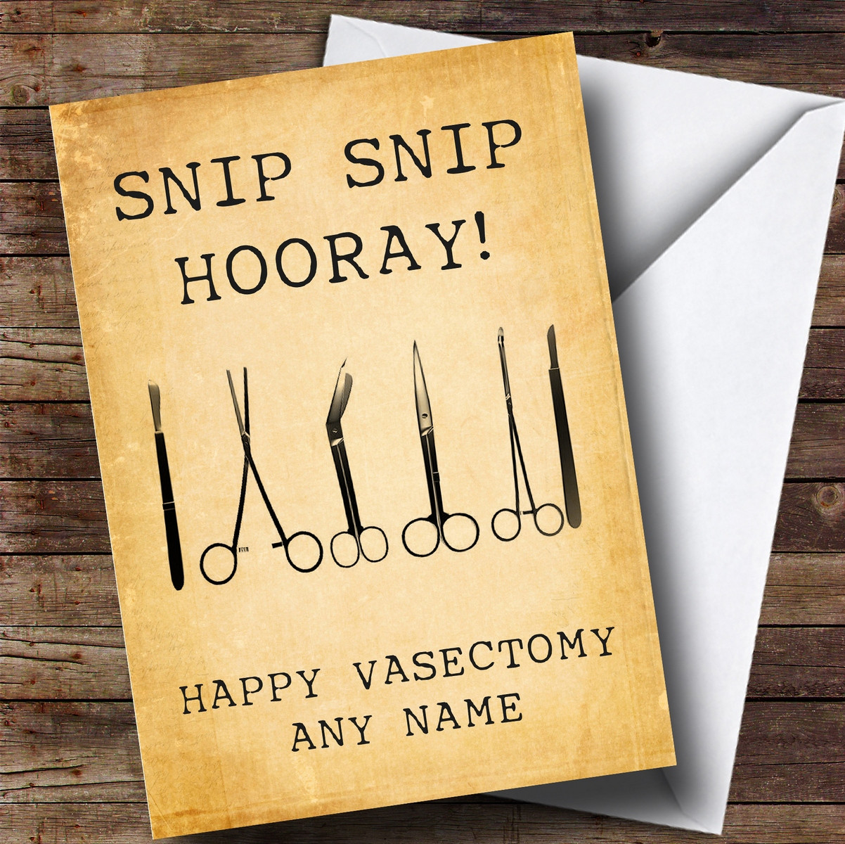 Customised Funny Snip Snip Hooray Vasectomy Get Well Soon Card - Party ...