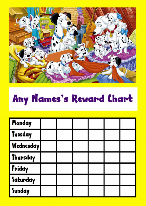 Dalmatians Star Sticker Reward Chart - Party Animal Print