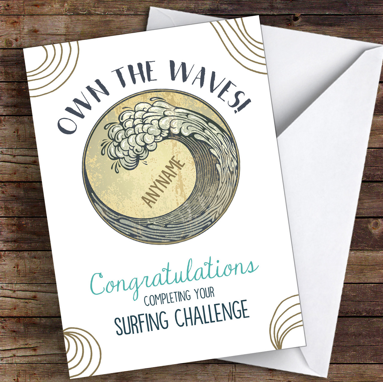 Surf Challenge Own The Waves Congratulations Personalised Greetings ...