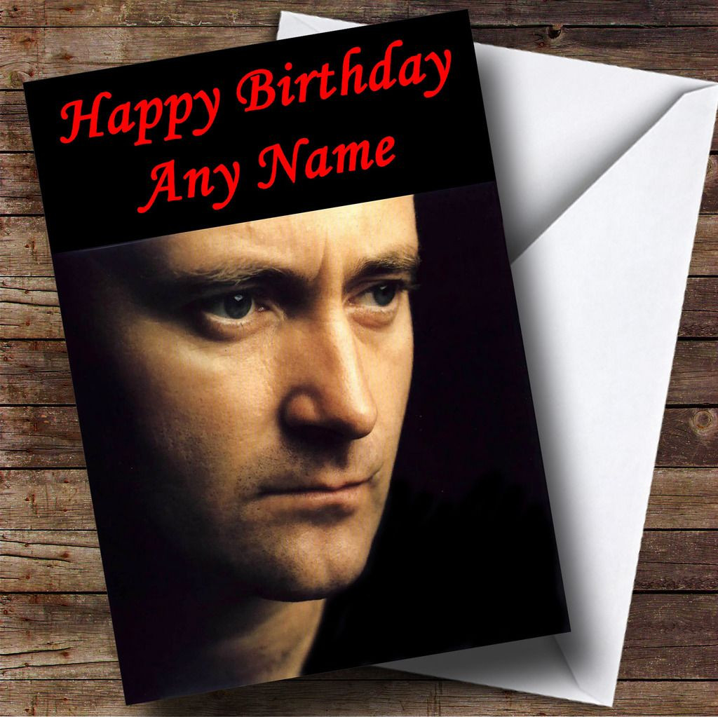 Phil Collins Customised Birthday Card - Party Animal Print