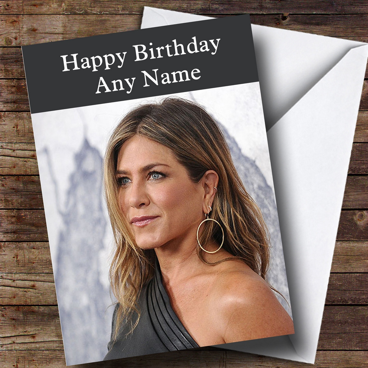 Customised Jennifer Aniston Celebrity Birthday Card - Party Animal Print