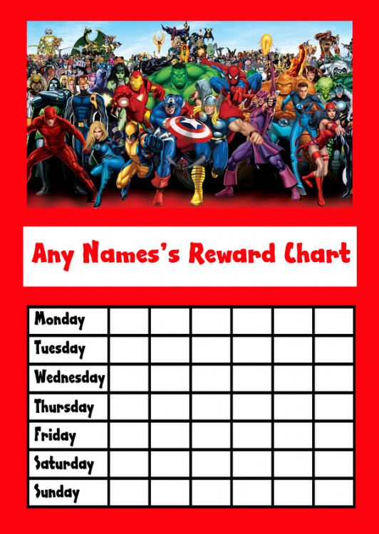 The Avengers Star Sticker Reward Chart - Party Animal Print