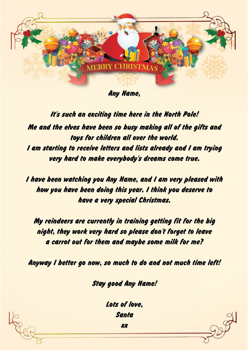 Merry Personalised Christmas Letter From Santa Party Animal Print Merry Personalised Christmas Letter From Santa Party Animal Print