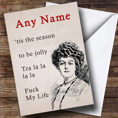 Funny Fml Customised Christmas Card - Party Animal Print