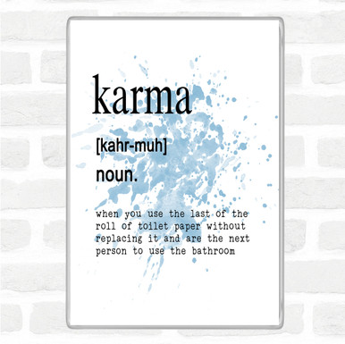 Blue White Word Definition Karma Inspirational Quote Magnet - Party ...
