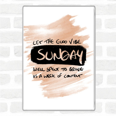 Watercolour Sunday Well Spent Quote Magnet - Party Animal Print