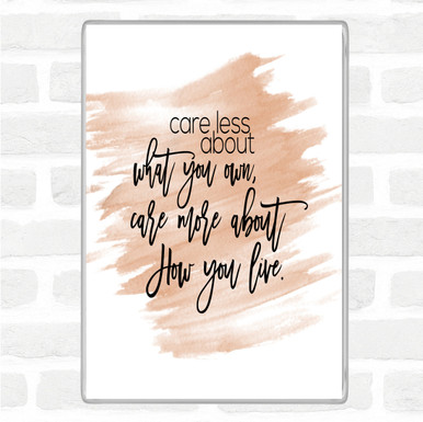Watercolour Care Less Quote Magnet - Party Animal Print