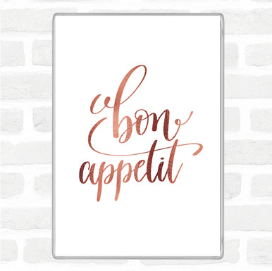 Rose Gold Bon Appetit Quote Magnet - Party Animal Print