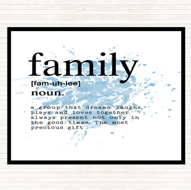 Blue White Word Definition Family Inspirational Quote Mouse Mat - Party ...