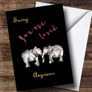 Elephants Sorry Customised Card - Party Animal Print