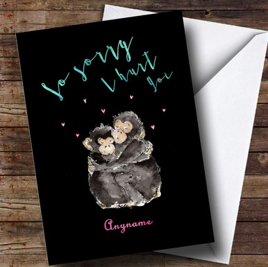 Monkeys Sorry Customised Card - Party Animal Print