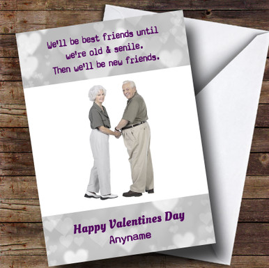 Funny Old Friends Valentines Customised Card - Party Animal Print