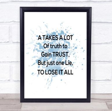 Gain Trust Inspirational Quote Print Blue Watercolour Poster - Party ...
