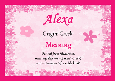 Alexa Personalised Name Meaning Certificate - Party Animal Print