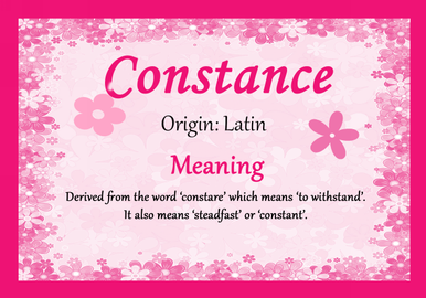 Constance Personalised Name Meaning Certificate - Party Animal Print