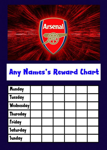 Arsenal Star Sticker Reward Chart - Party Animal Print