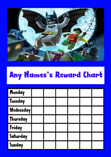 Lego Batman Star Sticker Reward Chart - Party Animal Print