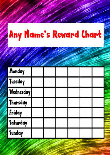 Rainbow Colours Star Sticker Reward Chart - Party Animal Print