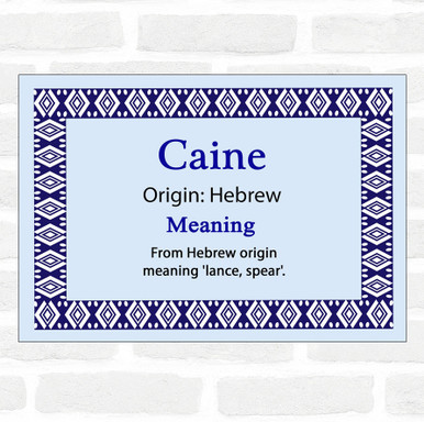 Caine Name Meaning Blue Certificate - Party Animal Print