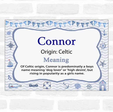 Connor Name Meaning Nautical Certificate - Party Animal Print