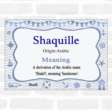 Shaquille Name Meaning Nautical Certificate - Party Animal Print