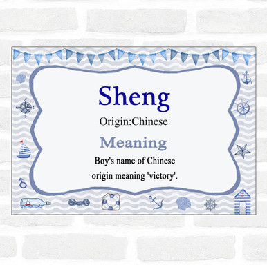 Sheng Name Meaning Nautical Certificate - Party Animal Print