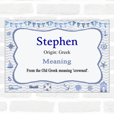 Stephen Name Meaning Nautical Certificate - Party Animal Print