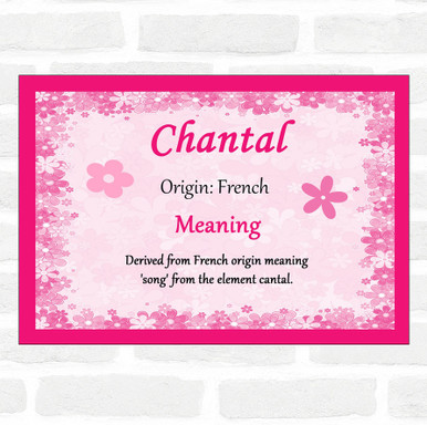 Chantal Name Meaning Pink Certificate - Party Animal Print
