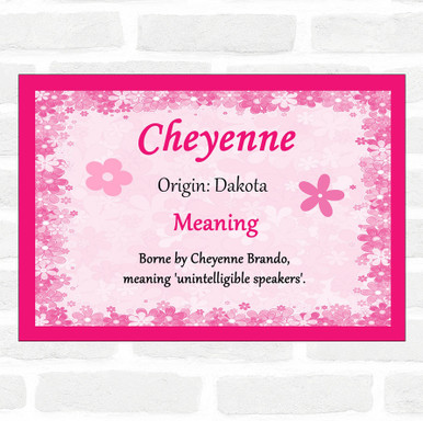 Cheyenne Name Meaning Pink Certificate - Party Animal Print