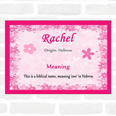 Rachel Name Meaning Pink Certificate - Party Animal Print