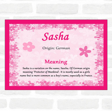 Sasha Name Meaning Pink Certificate - Party Animal Print