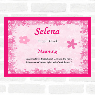 Selena Name Meaning Pink Certificate - Party Animal Print