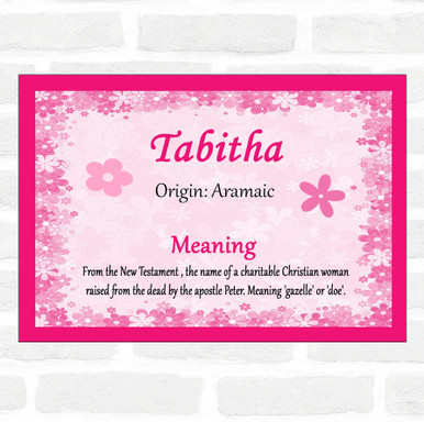 Tabitha Name Meaning Pink Certificate - Party Animal Print