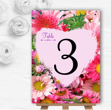 Pretty Pink Flowers Personalised Wedding Table Number Name Cards ...