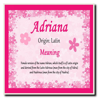 Adriana Name Meaning Coaster - Party Animal Print