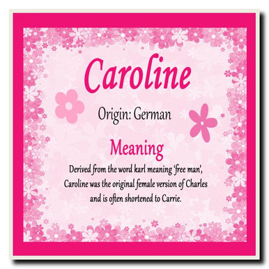 Caroline Name Meaning Coaster - Party Animal Print