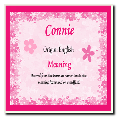 Connie Name Meaning Coaster - Party Animal Print