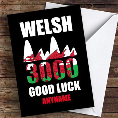 Welsh 3000 Challenge Good Luck Personalised Good Luck Card - Party ...