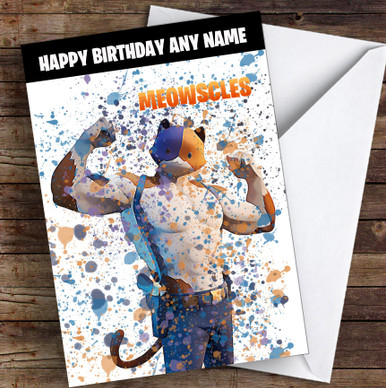 Splatter Art Gaming Fortnite Meowscles Kid's Children's Personalised ...