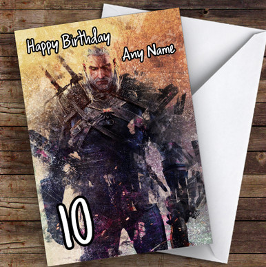 The Witcher Vintage Children's Kids Personalised Birthday Card - Party ...