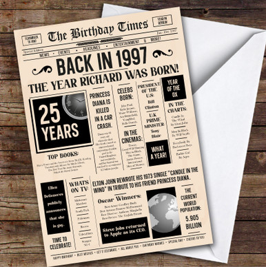 1997 Newspaper Any Age Any Year You Were Born Facts Personalised ...