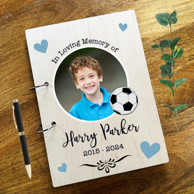 Football Photo Childrens Sympathy In Loving Memory Funeral Condolence ...
